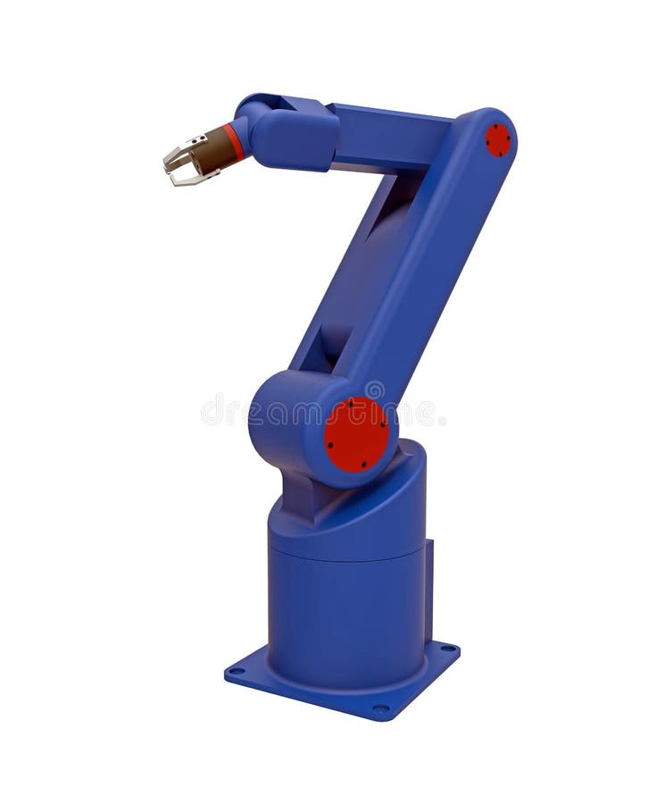 Robotic Arm with 6 Axis, Industrial Robot. 3D Rendering Stock ...