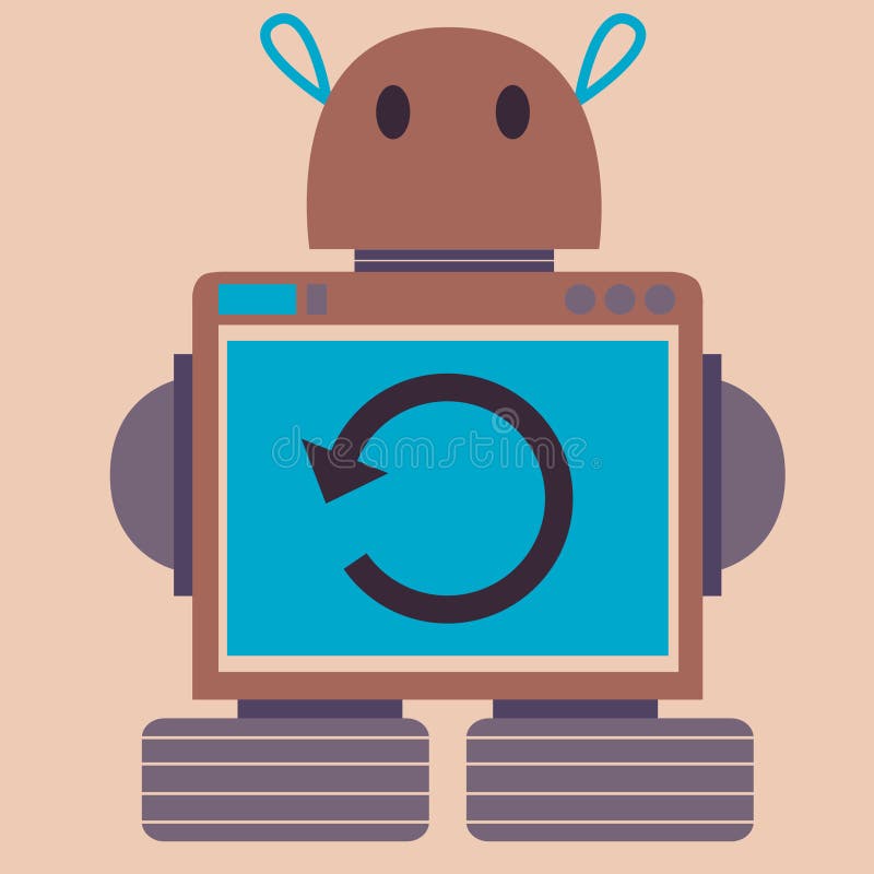Robot with Back Button. Vector Illustration Decorative Design Stock ...
