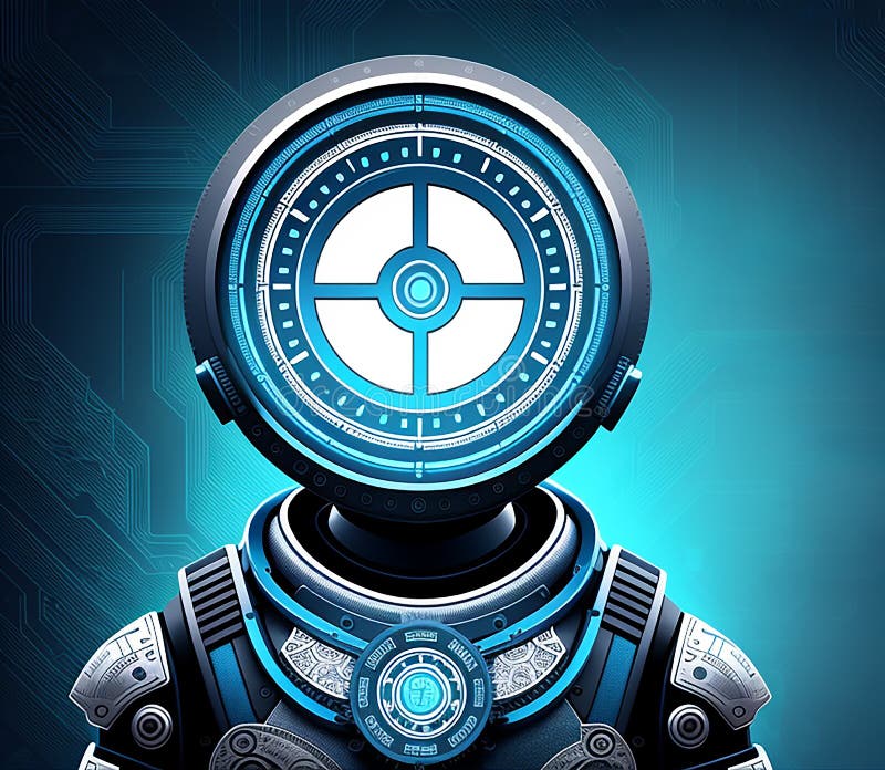 Robot on the Background of a Computer Board. Design for a Website in ...