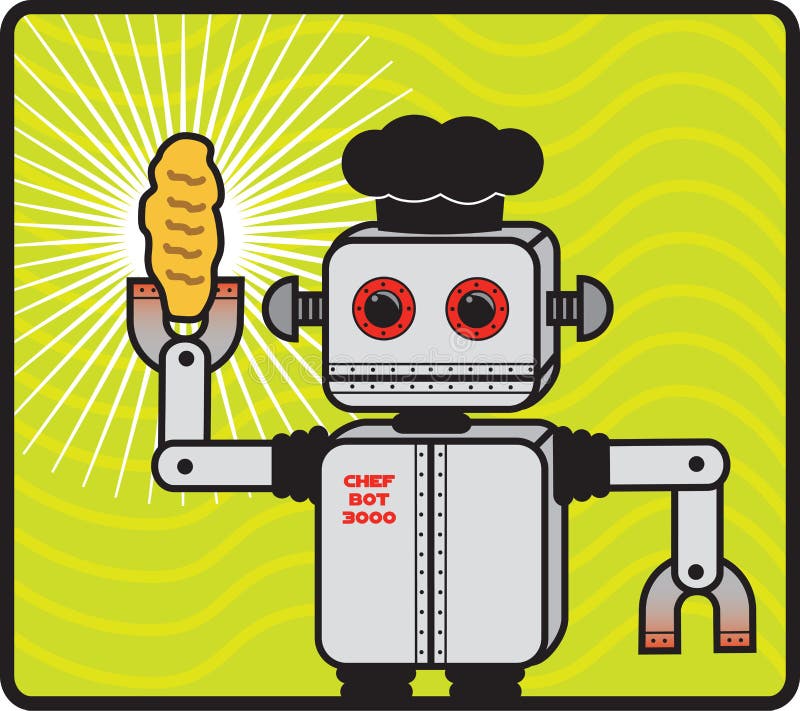 Robot Baker stock illustration. Illustration of bakery - 25768490