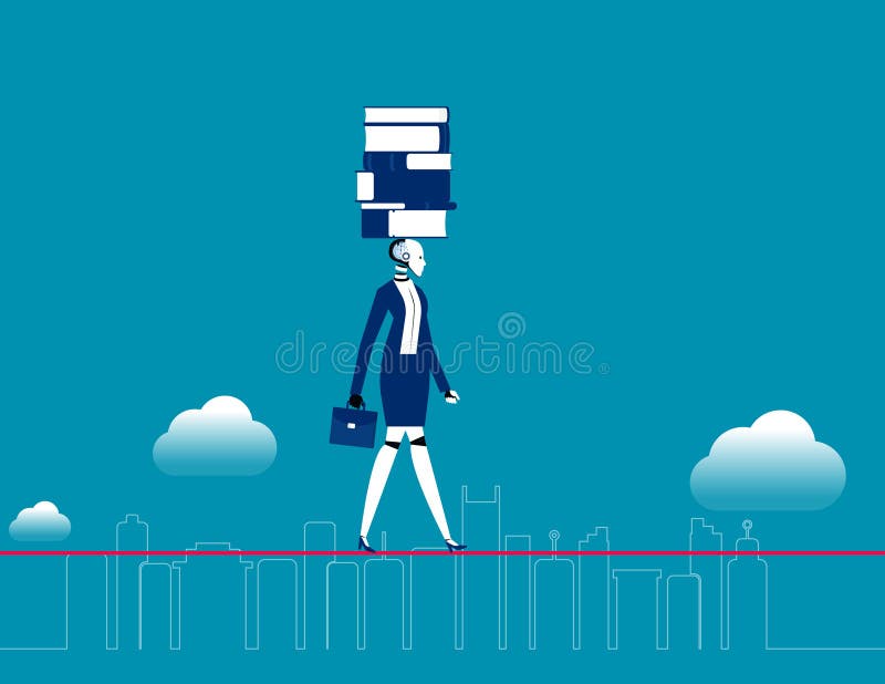 Robot with Balance Books on Head. Business Artificial Intelligence ...