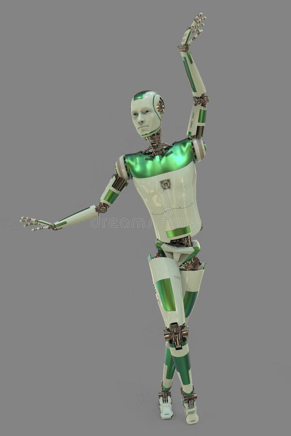 Robot Ballet Dancer, 3D Illustration Stock Illustration - Illustration ...