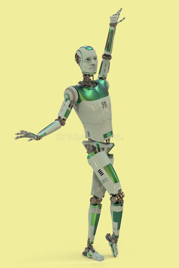 Robot Ballet Dancer, 3D Illustration Stock Illustration - Illustration ...