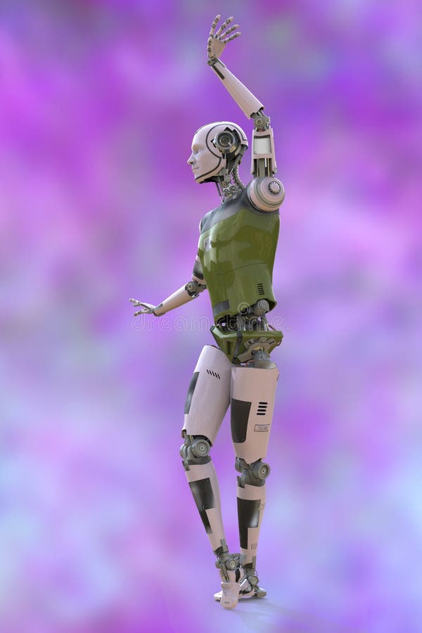Robot Ballet Dancer, 3D Illustration Stock Illustration - Illustration ...