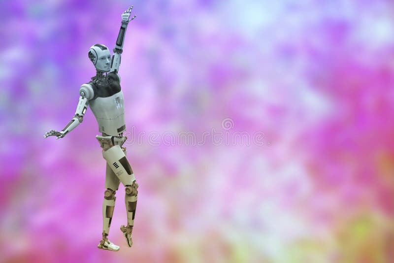 Robot Ballet Dancer, 3D Illustration Stock Illustration - Illustration ...