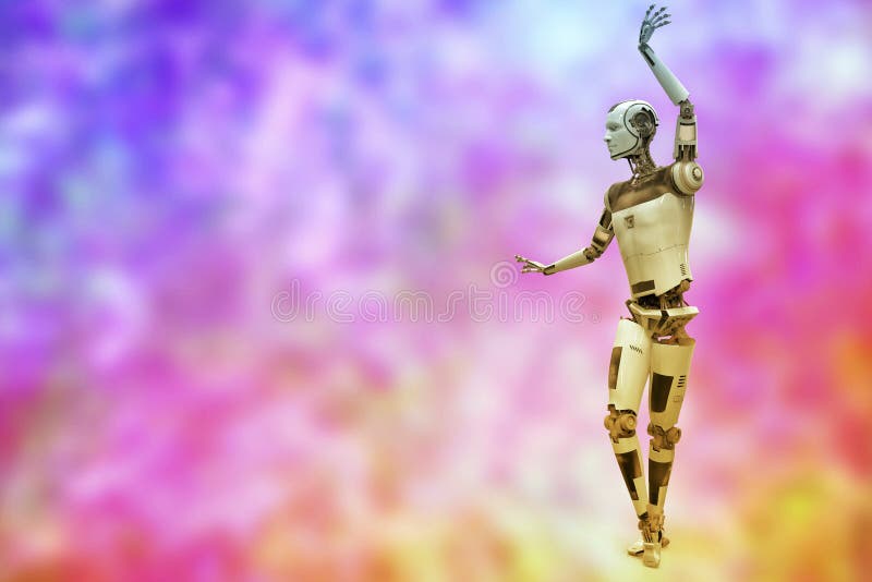 Robot Ballet Dancer, 3D Illustration Stock Illustration - Illustration ...