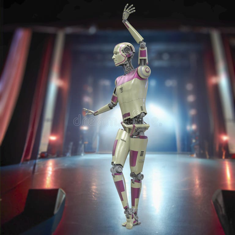 Robot Ballet Dancer, 3D Illustration Stock Illustration - Illustration ...