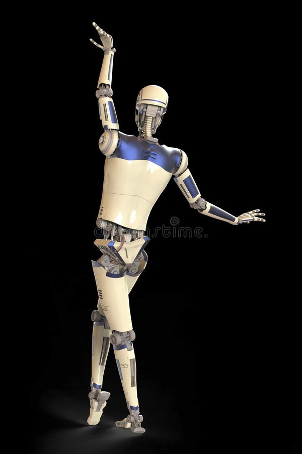 Robot Ballet Dancer, 3D Illustration Stock Illustration - Illustration ...