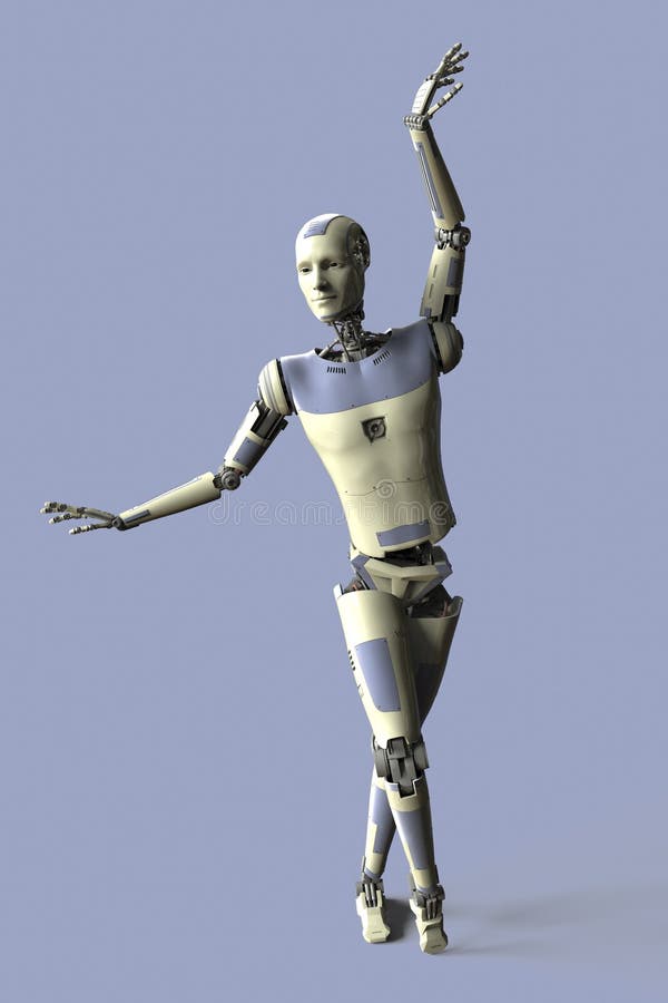 Robot Ballet Dancer, 3D Illustration Stock Illustration - Illustration ...