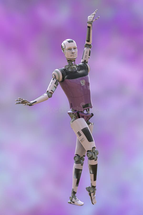 Robot Ballet Dancer, 3D Illustration Stock Illustration - Illustration ...