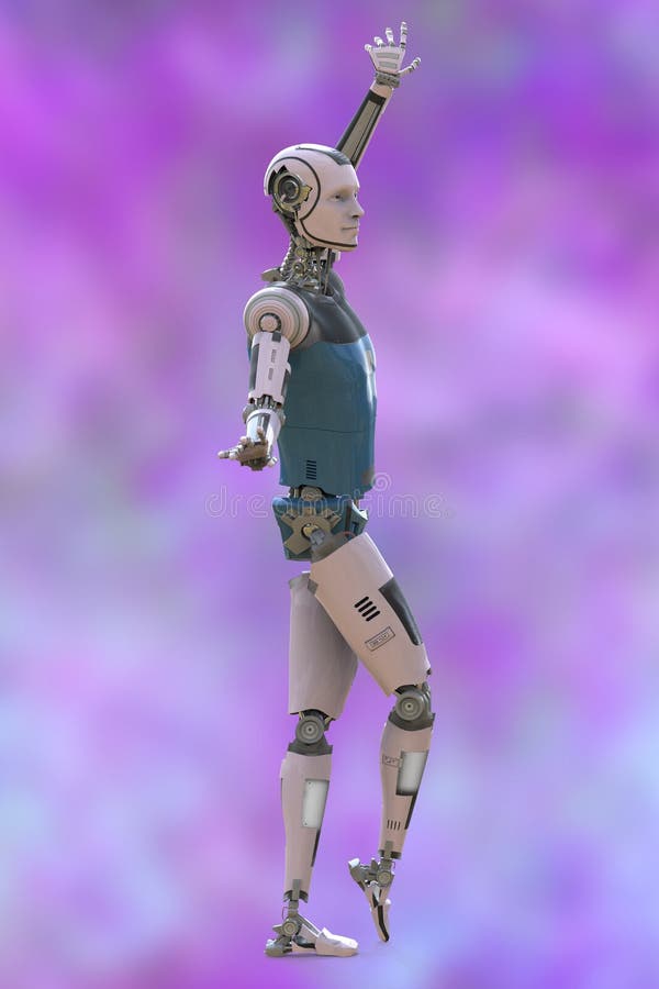 Robot Ballet Dancer, 3D Illustration Stock Illustration - Illustration ...