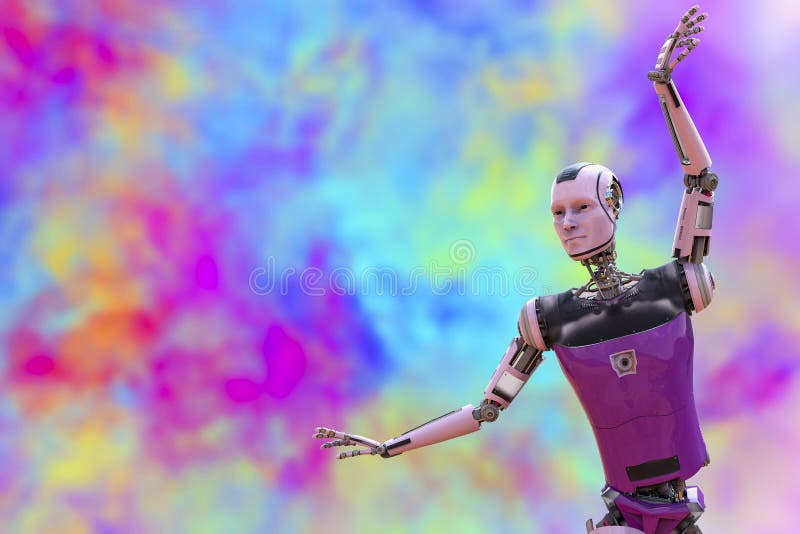 Robot Ballet Dancer, 3D Illustration Stock Illustration - Illustration ...