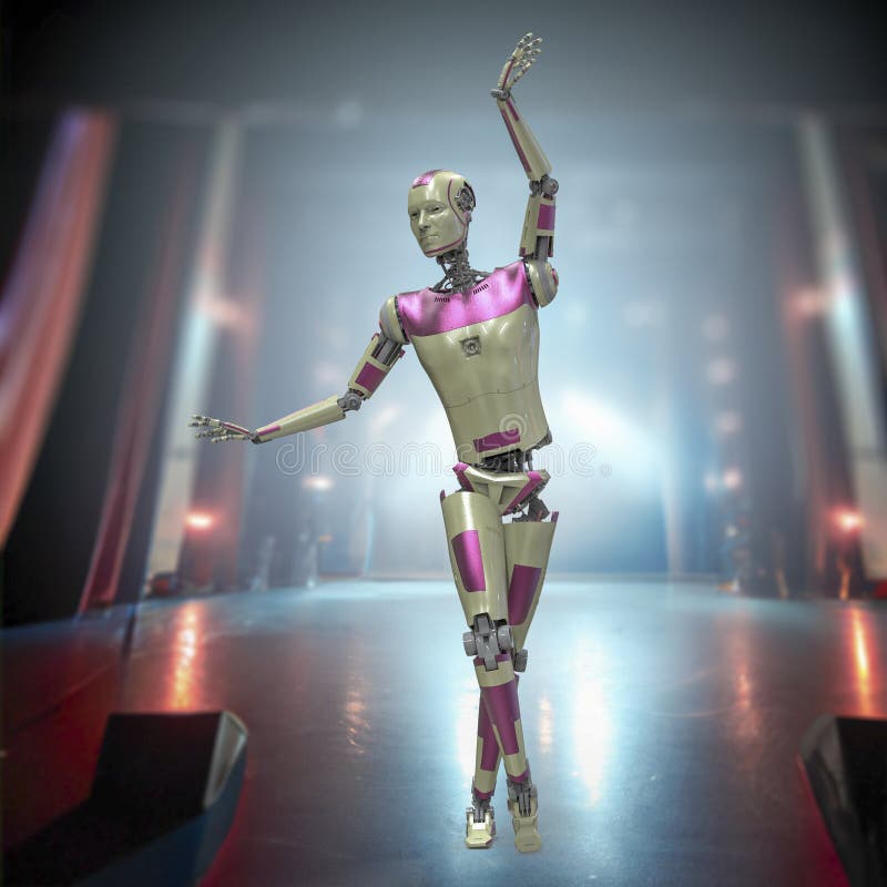 Robot Ballet Dancer, 3D Illustration Stock Illustration - Illustration ...