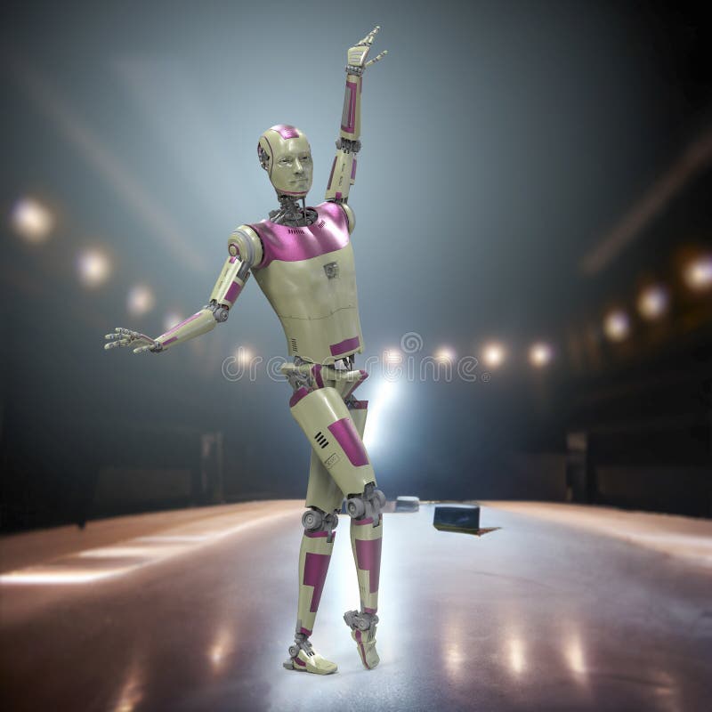 Robot Ballet Dancer, 3D Illustration Stock Illustration - Illustration ...