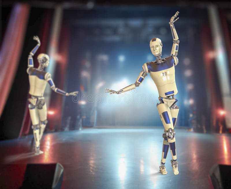 Robot Ballet Dancers, 3D Illustration Stock Illustration - Illustration ...