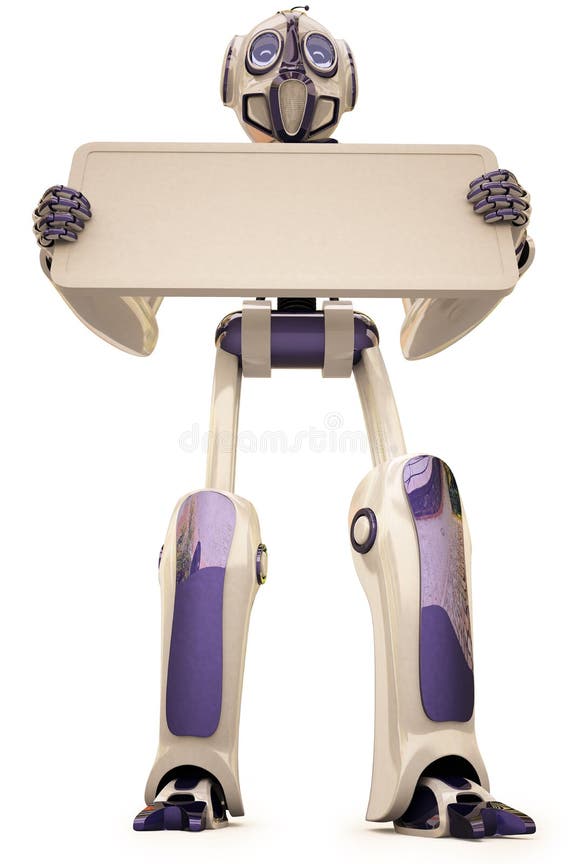 Robot billboard stock illustration. Illustration of label - 13190230