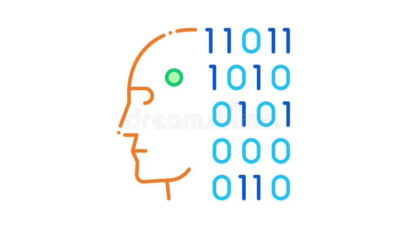 Robot Binary Code Icon Animation Stock Footage Video Of Robot White