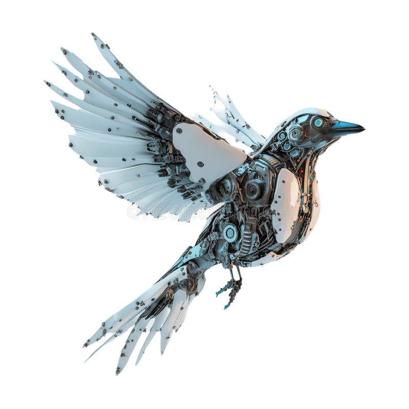 Robot Bird Flying on Transparent Background - Ai Generated Stock ...