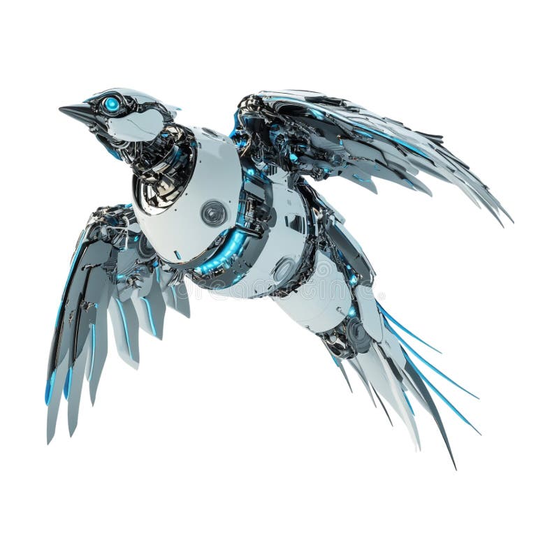 Robot Bird Flying on Transparent Background - Ai Generated Stock ...
