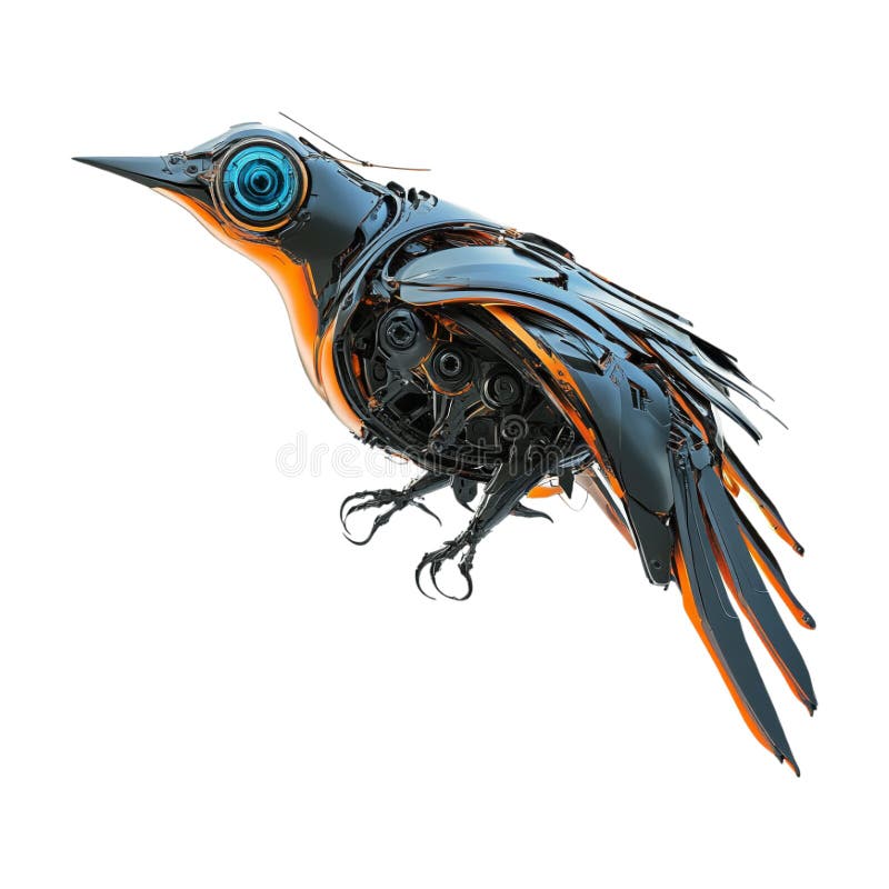 Robot Bird Flying on Transparent Background - Ai Generated Stock ...