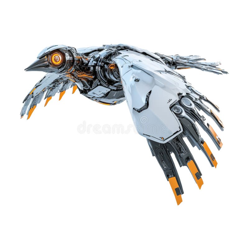 Robot Bird Flying on Transparent Background - Ai Generated Stock ...