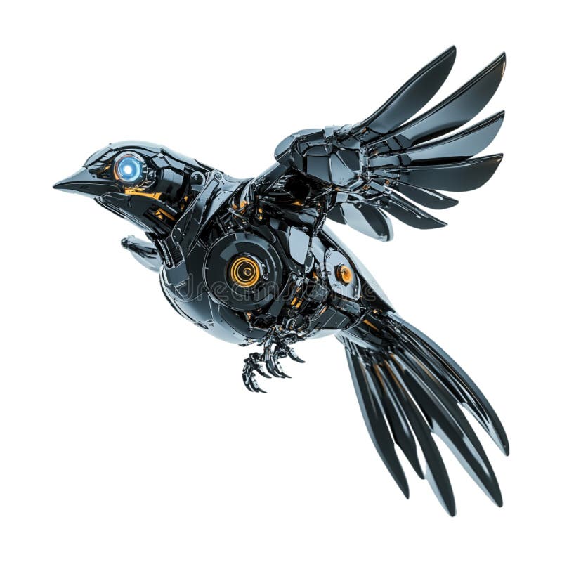 Robot Bird Flying on Transparent Background - Ai Generated Stock ...
