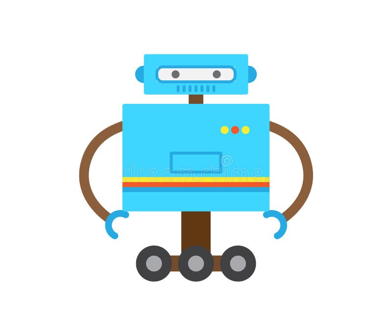 Robot of Blue Color with Hands Vector Illustration Stock Vector ...