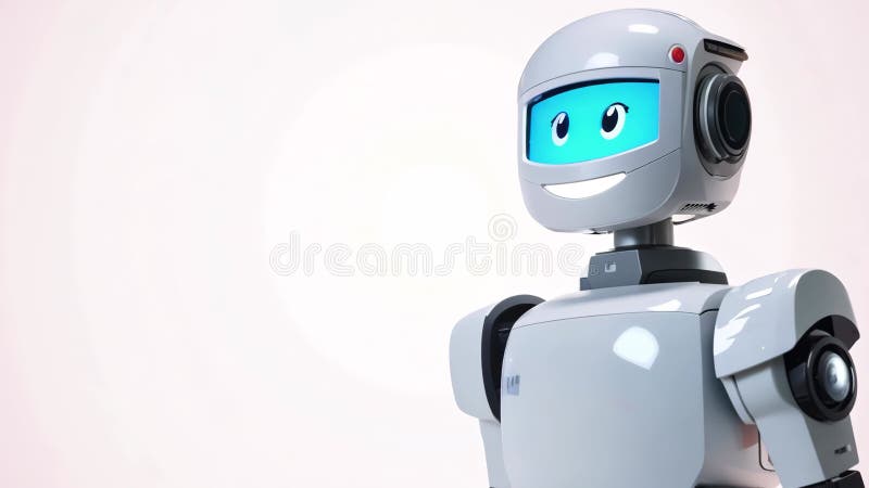 A Robot with a Blue Face and a Smile Stock Footage - Video of ...