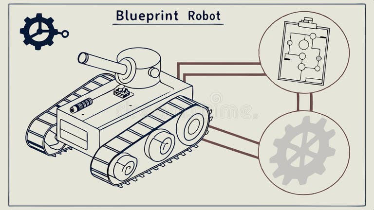 Robot Blueprint, Technical Drawing, Robot Design, Machine Blueprint ...