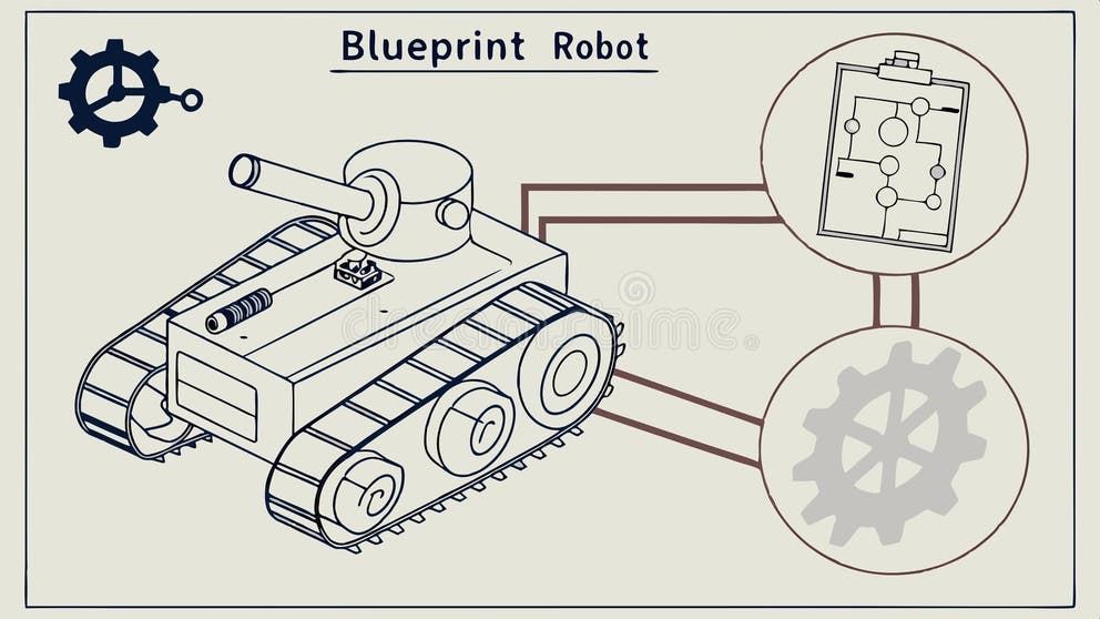Robot Blueprint, Technical Drawing, Robot Design, Machine Blueprint ...