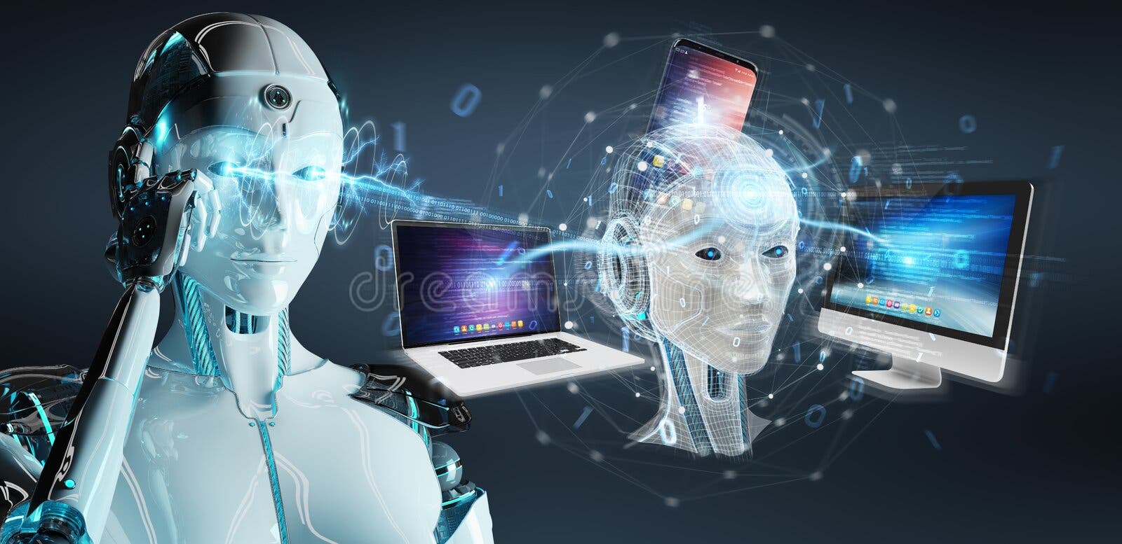 Robot Controlling Human S Brain. Artificial Intelligence Technology and Futuristic Concept Stock ...