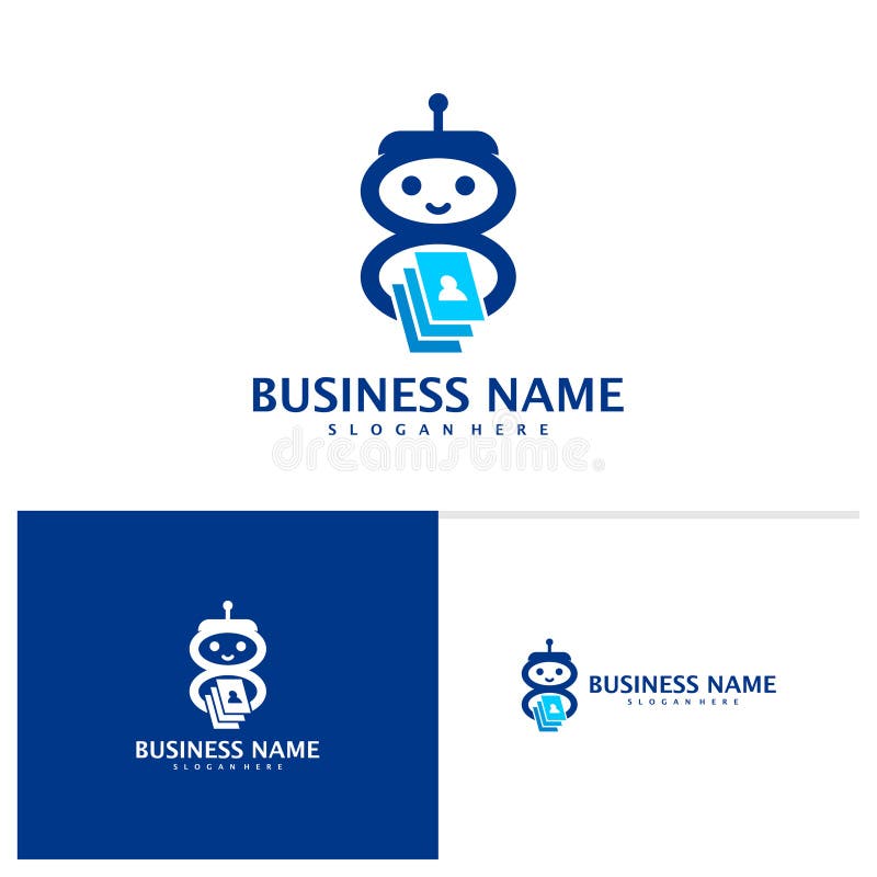 Robot with Book Logo Template, Creative Robot Logo Design Vector, AI ...