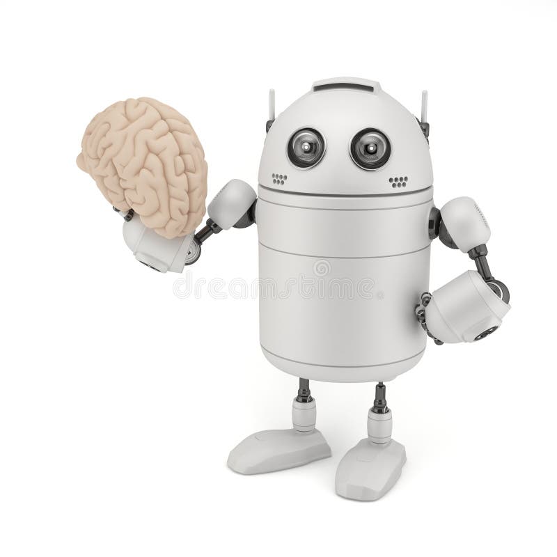 Robot with Brain. stock illustration. Illustration of electronic - 30152574