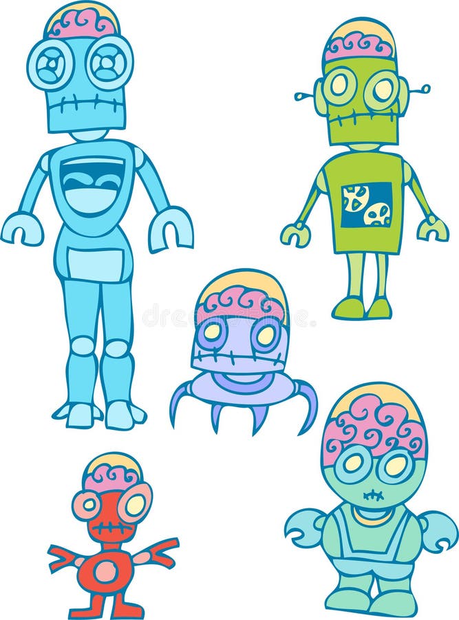 Robot Brains stock vector. Illustration of friendly, element - 9298968