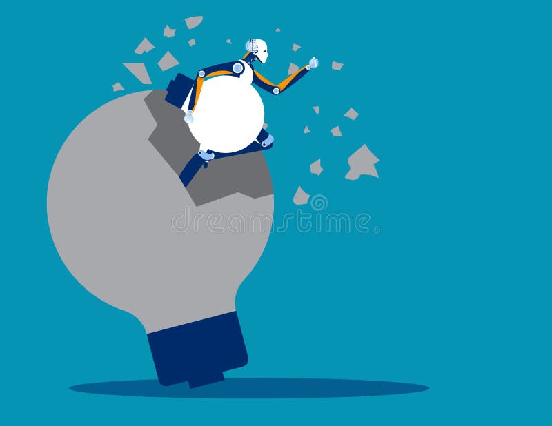 Breakthrough Idea. New Creativity Idea Concept. Flat Cartoon Vector ...