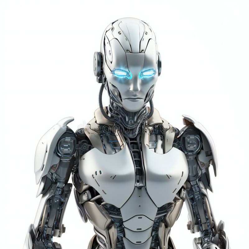 Robot Build with Artificial Intelligence on White Background No Shadow ...