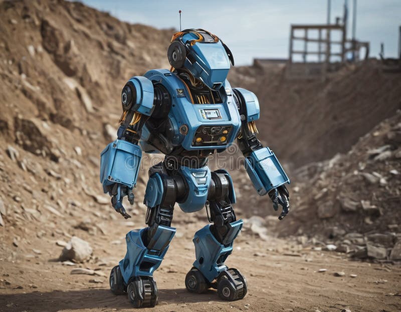 Robot Builders Work on a Construction Site with Tools. Made with AI ...