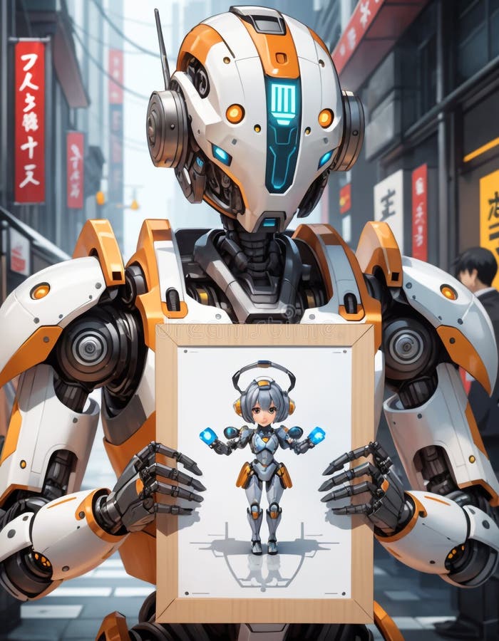 Robot Builders Work On A Construction Site With Tools Made With Ai