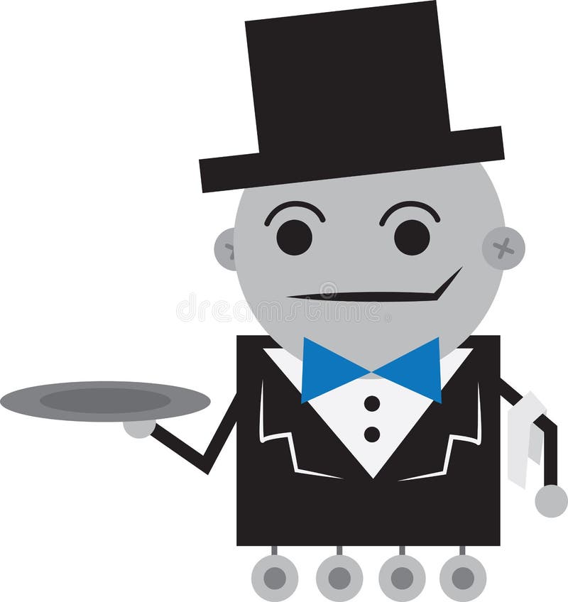 Robot Butler stock vector. Illustration of mouth, servant - 24065858