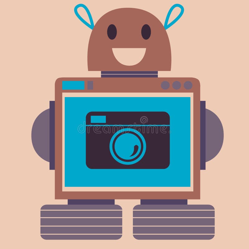 Robot with Camera. Vector Illustration Decorative Design Stock Vector ...