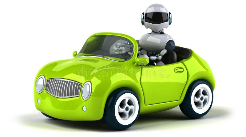 Robot and car stock illustration. Illustration of future - 56812256