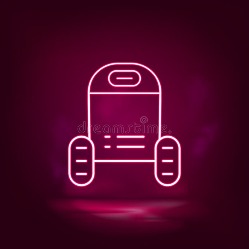 Robot, Car Neon Icon - Vector. Artificial Intelligence. Stock Vector ...