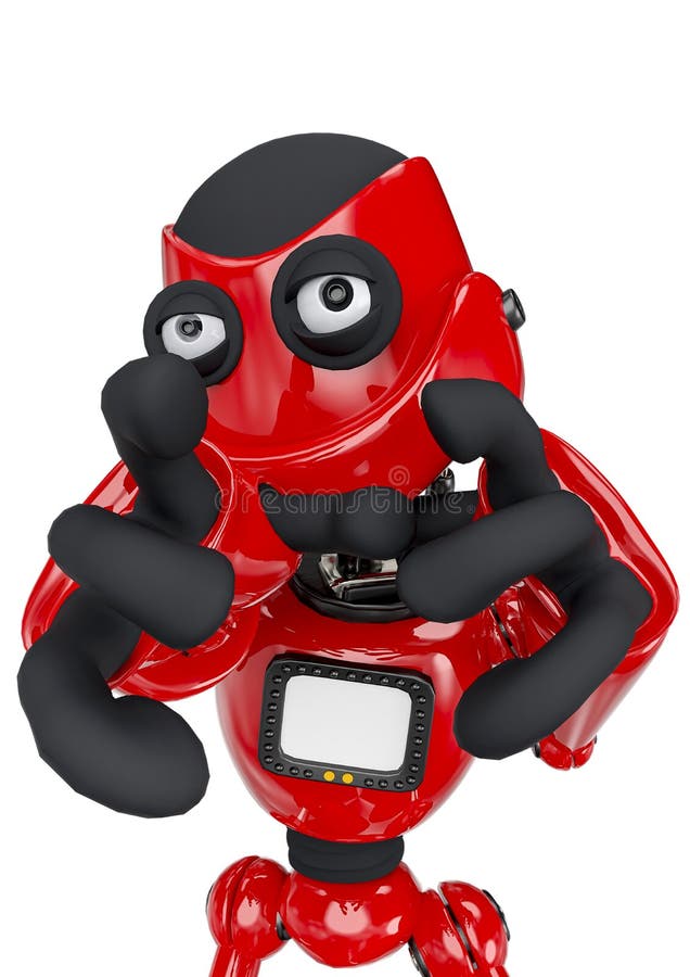 Robot Cartoon Doing a Evil Face Stock Illustration - Illustration of ...