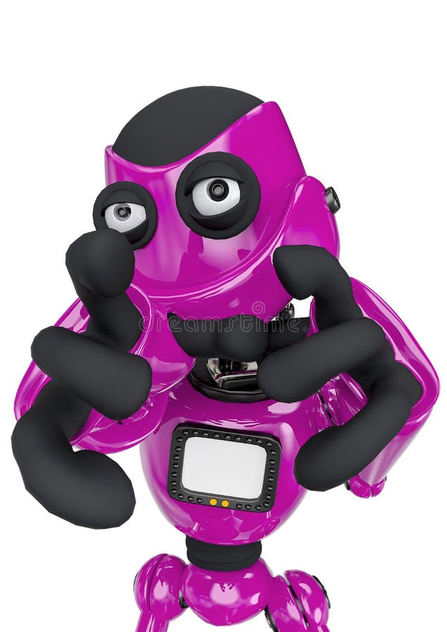 Robot Cartoon Doing a Evil Face Stock Illustration - Illustration of ...