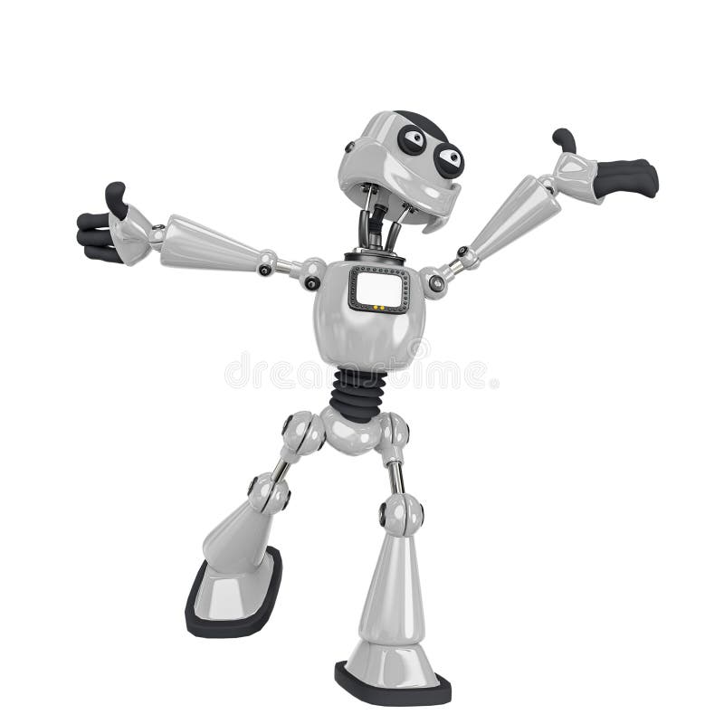 Robot boy cartoon kicking stock illustration. Illustration of ...