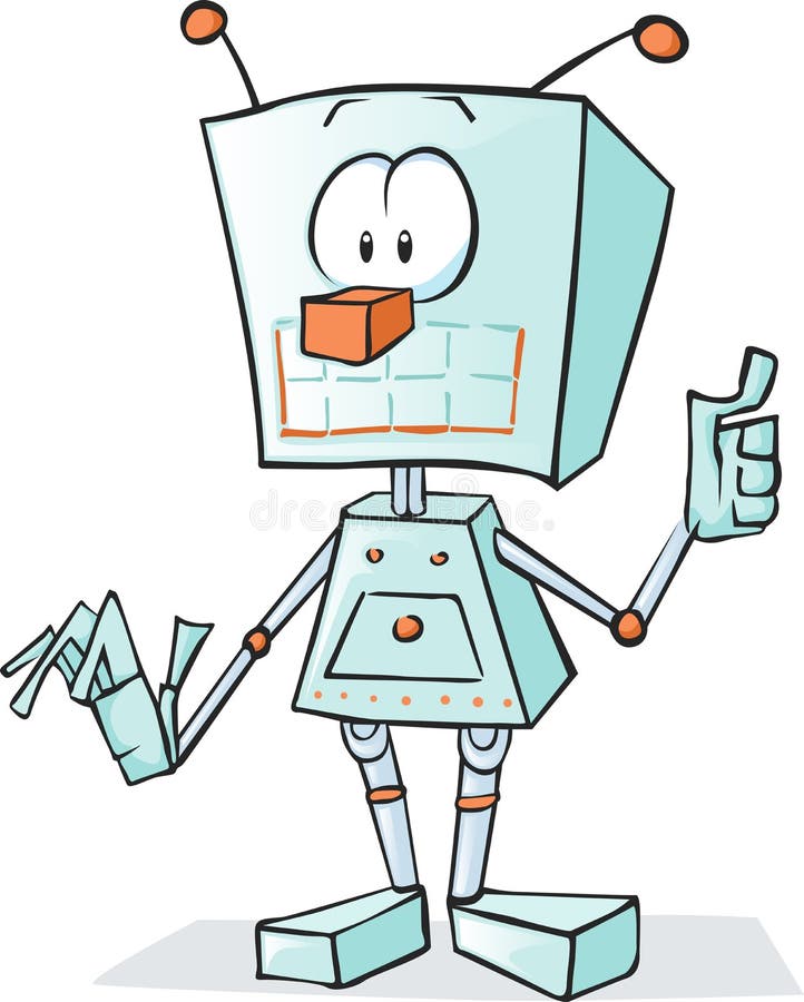 Robot boy cartoon kicking stock illustration. Illustration of ...