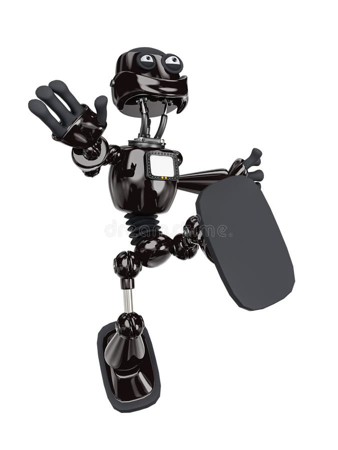 Robot cartoon is jumping stock illustration. Illustration of ...