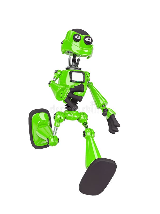 Robot Cartoon Walking Side View Stock Illustration - Illustration of ...
