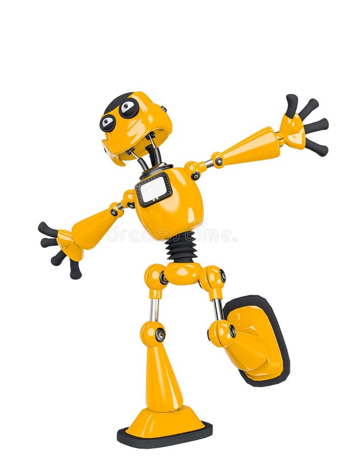 Robot boy cartoon kicking stock illustration. Illustration of ...