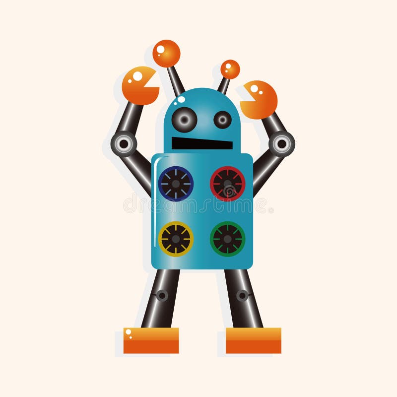Robot cartoon character stock vector. Illustration of body - 4530339
